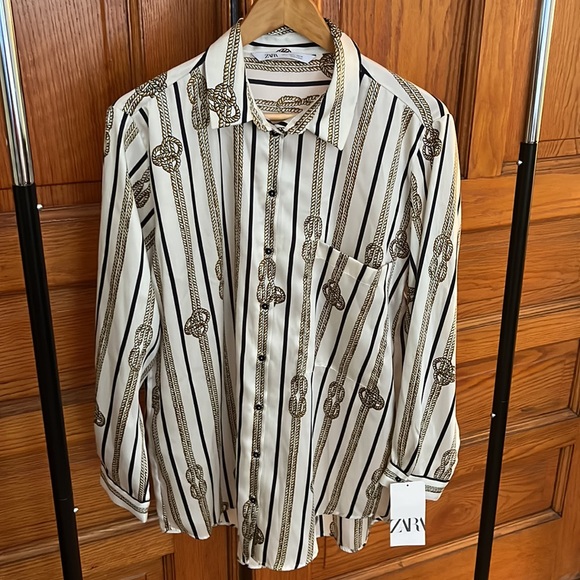 Zara | Tops | Nwt Zara Nautical Rope Blouse | Poshmark